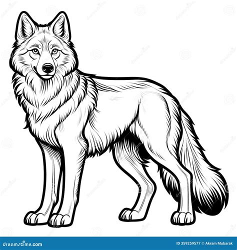Wolf Lineart Lone Wolf Drawing By Fiona Tang Saatchi Art