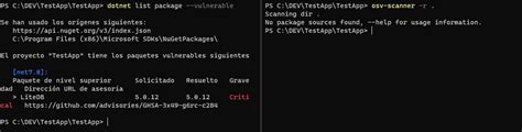 Osv Scanner Not Detecting Nuget Vulnerable Dependencies In Some Dependency Resolution Cases In