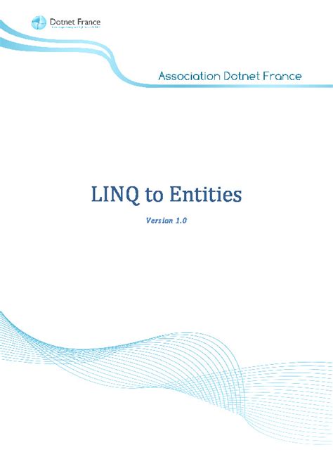 LINQ To Entities Dotnet France PDFCOFFEE