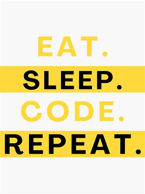 Eat Sleep Code Repeat Sticker For Sale By Cakmakshop Redbubble
