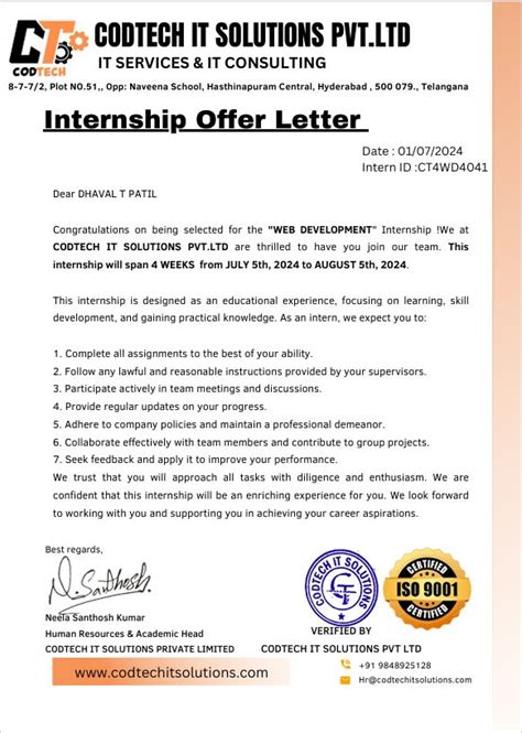 Dhaval Patil On Linkedin Internship Webdevelopment Codtechitsolutions Excited Grateful