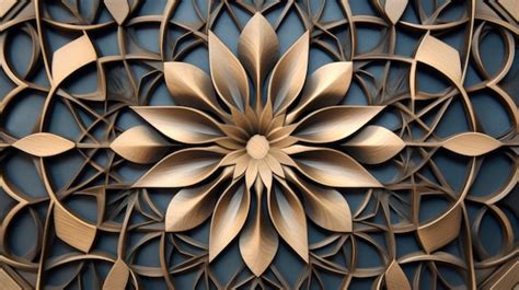 Premium Ai Image Geometric Patterns In An Intricate Metalwork Design Created With Generative