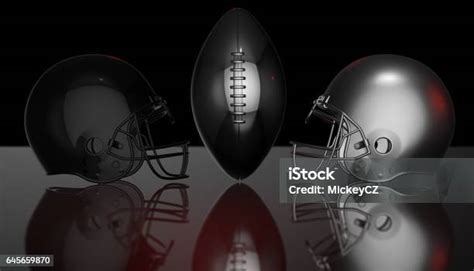 미식 축구 검은색과 회색 헬멧과 검은 배경에 어두운 3d 렌더링 실버 트로피 공 0명에 대한 스톡 사진 및 기타 이미지 0명 공 스포츠 장비 금 금속 Istock