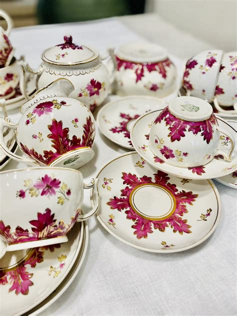 ბებიასეული 🌺🌺ულამაზესი ხელით მოხატული вербилки ახლავს 10 ფინჯანი და 12 ლამბაქი სარძევე