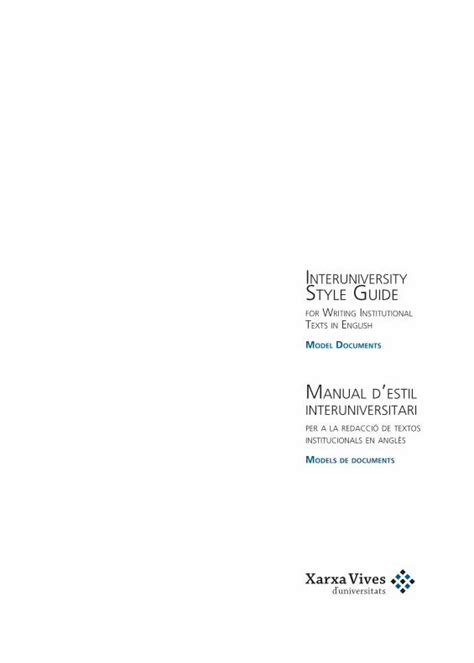 Pdf Model Documents «interuniversity Style Guide For Writing