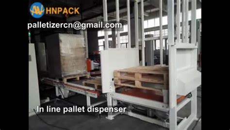 Fully Automated Palletizing System With Dispenser Applicator And Collector Wrapping Machine