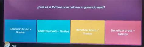 ¿cual Es La Fórmula Para Calcular La Ganancia Neta Ganancia Bruta X