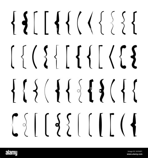 Text Brackets Collection Black Quotation Box Curly Square And Corner Parentheses Vintage