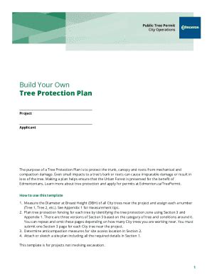 Fillable Online Tree Protection Plan Template Tree Protection Plan Template July Fax