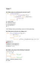 Python Practice Questions Pdf Quiz Q What Values Are Printed By This Function If Q A B