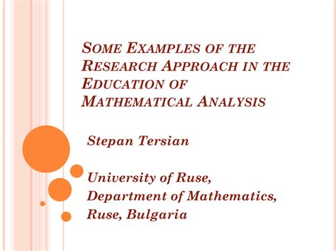 Pdf Some Examples Of The Research Approach In The Education Of Mathematical Analysis