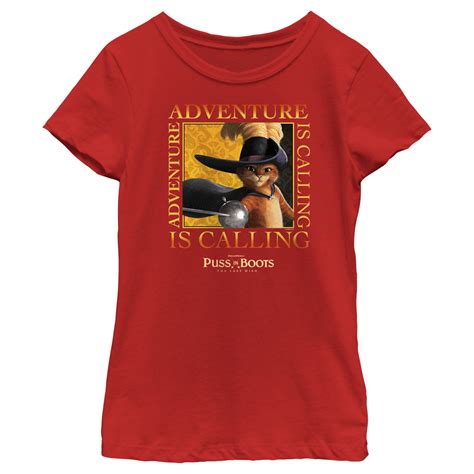 Girls Puss In Boots The Last Wish Adventure Is Calling Graphic Tee