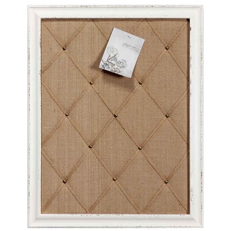 Decorative Hanging Wood Frame Burlap Bulletin Board 20 7×26 8
