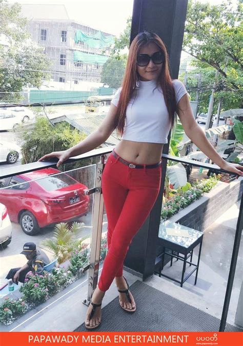Khin Lay Nwe In Red Jean And White T Shirt Fashion Snaps