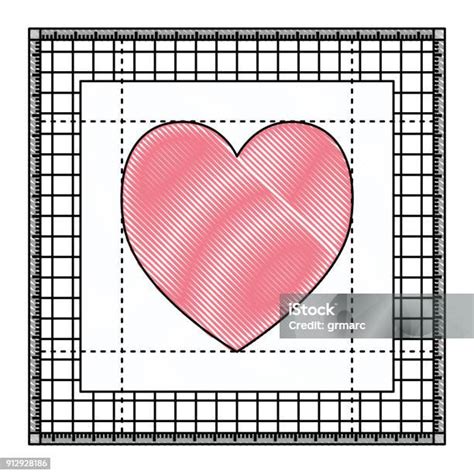 화면 색된 크레용 실루엣에서 그래픽 디자인을 작업 영역에 심장 개념에 대한 스톡 벡터 아트 및 기타 이미지 개념 개발