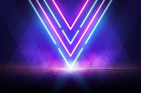 연기 효과 배경으로 보라색과 파란색 조명 프리미엄 벡터