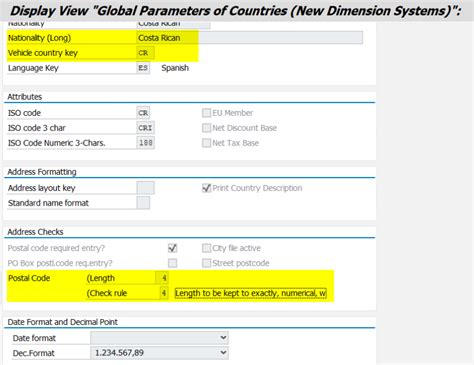 Incorrect Postal Code Length For The Country Costa Sap Community