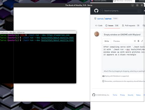 empty window on gnome with wayland · issue 29463 · servo servo · github