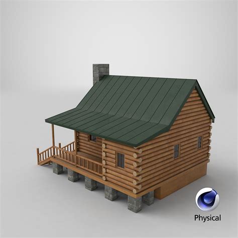 Log Cabin D Model TurboSquid