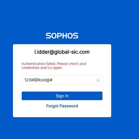 Authentication Failed Please Check Your Credentials And Try Again