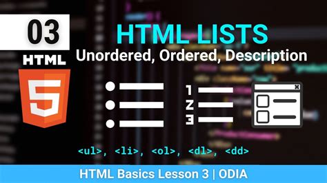 Basics Of HTML In Odia UL OL DL List Tags And How To Use It In HTML Web Technologies