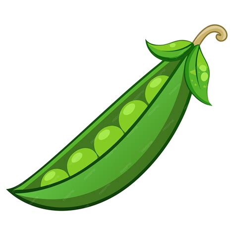 Green Peas Clipart Cartoon Style Vector Illustration Premium Ai
