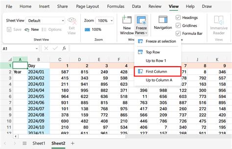 Excel Online Freeze Row And Column At The Same Time