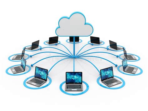 Cloud Computing Concept Cloud Network 3d Rendering Stock Illustration