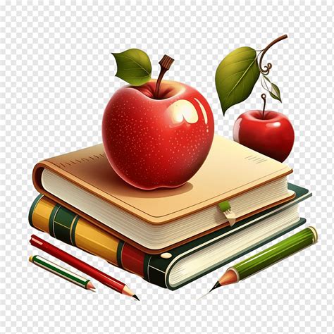 Всемирный день учителя яблоко на книгах Png Pngwing