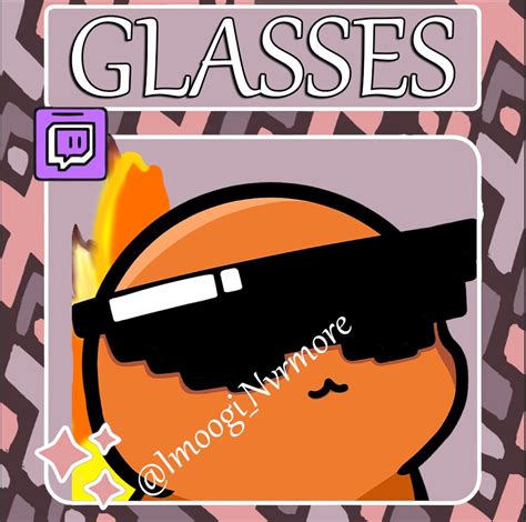 Charmander Glasses Pokemon Emote Twitch Youtube Kick Discord Instant