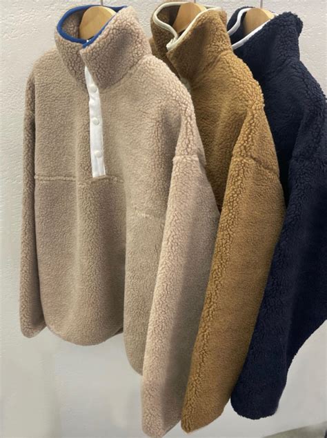 3color 양털 뽀글이 후리스 플리스 오버핏 아노락 가을 겨울 맨투맨