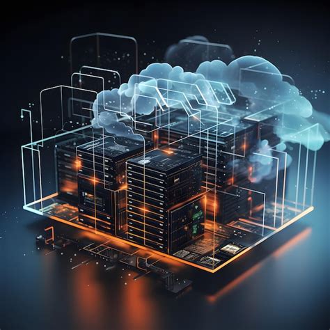 Premium Ai Image Cloud Data Storage Database Cloud Computing Concept And Idea