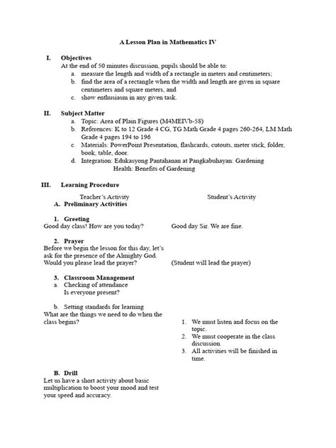 Dlp Math 4 Demo Pdf Area Length