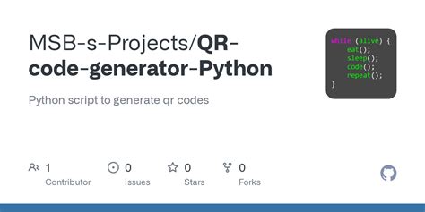 Github Msb S Projectsqr Code Generator Python Python Script To