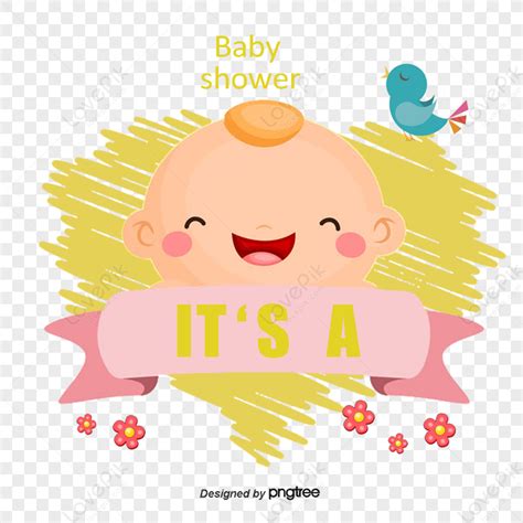 사랑스러운 핑크 여자애 맞이 영아 파티 일러스트 초대 카드조류분홍 Png 일러스트 무료 다운로드 Lovepik