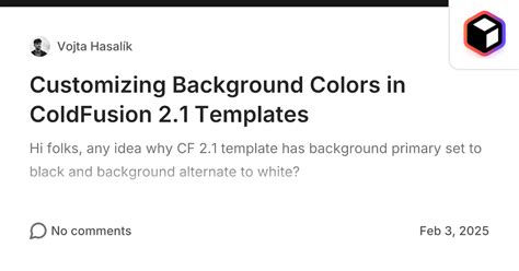 Customizing Background Colors In ColdFusion 2 1 Templat