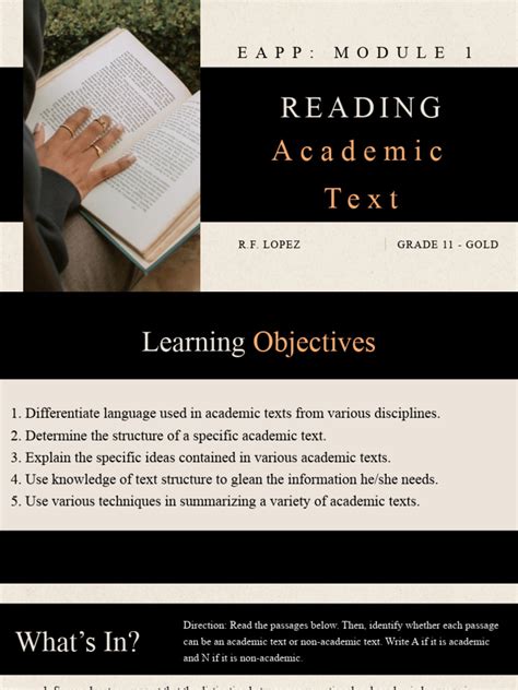 Eapp Module 1 Lesson 1 Pdf Subject Grammar Word