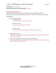 Exploring Diffusion And Osmosis In Biological Systems Course Hero
