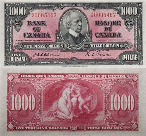 Canadian 1000 Dollar Bill Picture