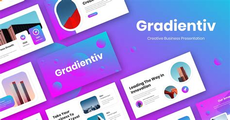 Gradientiv — шаблон Powerpoint для креативного бизнеса Шаблоны