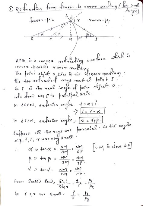 Refraction At Spherical Surfaces Pdf Class 12 Pdf