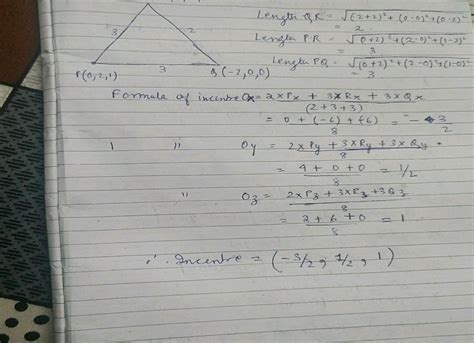 Using Vector Method The Incenter Left Text Triangle Whose