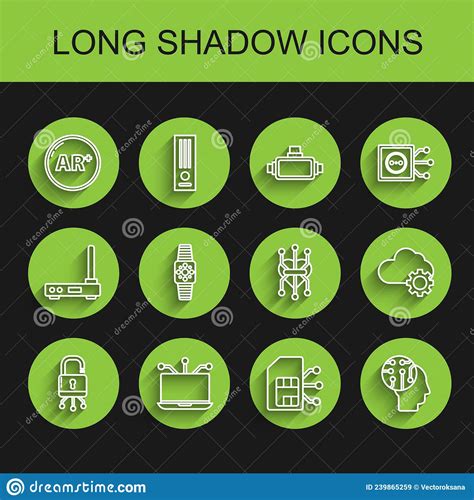 Set Line Lock On Digital Circuit Board Laptop Ar Augmented Reality Sim Card Human Brain As