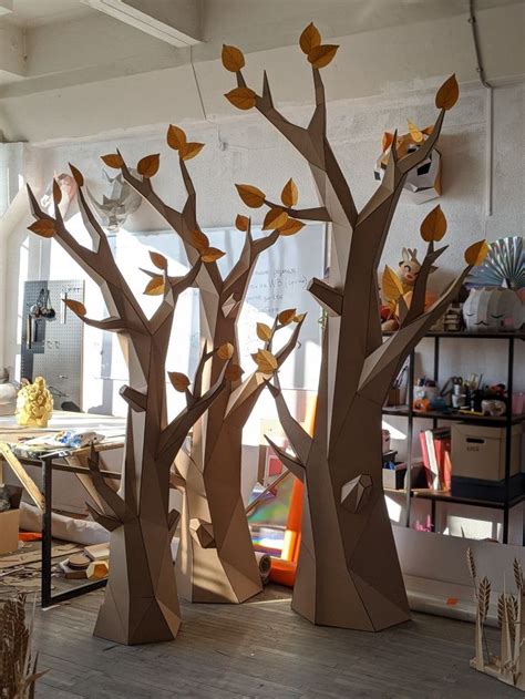 Pin By MatoPaper On Matopaper Our Papercraft Decorations Cardboard Tree Cardboard Sculpture