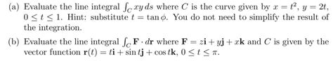 solved a evaluate the line integral integral c xy ds