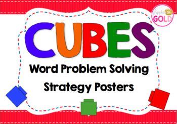CUBES Word Problem Solving Strategy Posters Solving Word Problems Strategies Problem Solving