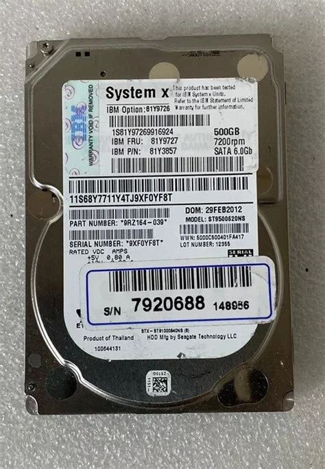 IBM SYSTEM X 500GB 7 2K RPM 6Gbps 2 5 SATA SEVER HDD For Servers At 1950 Piece In Chennai