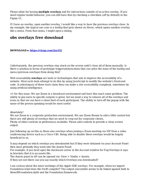 Fillable Online Multiple Overlays Interact With Area Outside Overlay