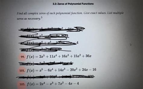 solved find all complex zeros of each polynomial function