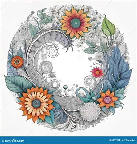 Fibonacci Sequence Circular Spiral Illustration For Adults Beautiful Design And Printable